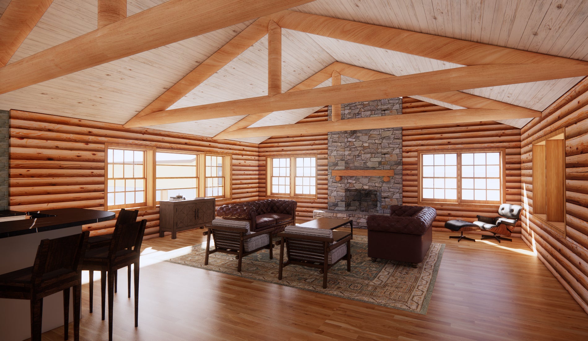 Family Log Home – Abacus Architects